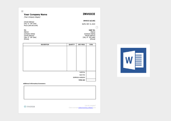 Online Bill Format In Word Edpase